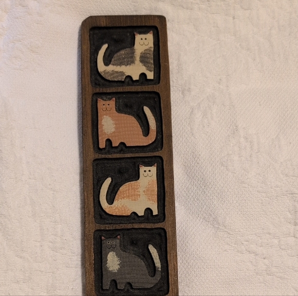 Wall Decor | Charming Cat Wooden Bookmark Gray Tan Cream | Poshmark
